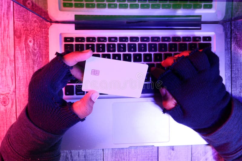Hacker Hand Stealing Data from Credit Card Stock Image - Image of ...