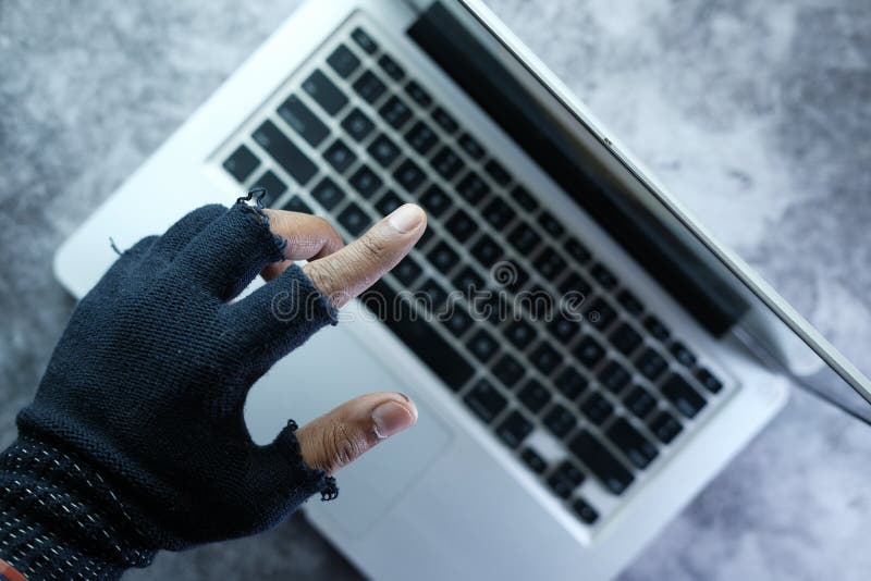 Hacker Hand Stealing Data from Laptop at Night Stock Photo - Image of ...