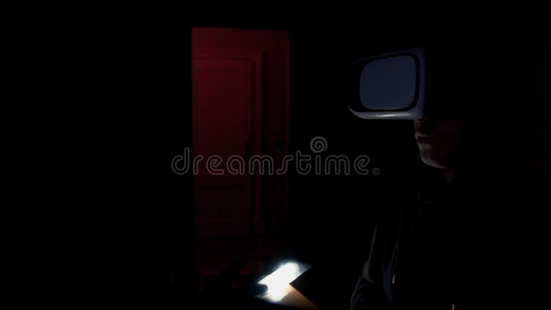 Hacker in Hood Cracking Code Using Computers in Dark Room Stock Video ...