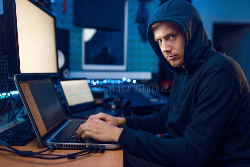 Hacker at work stock image. Image of development, cyberspace - 14515135