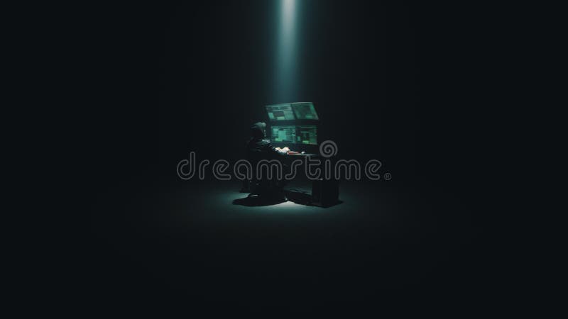 Hacker in Hood Spying in Network Stock Video - Video of cybercrime ...