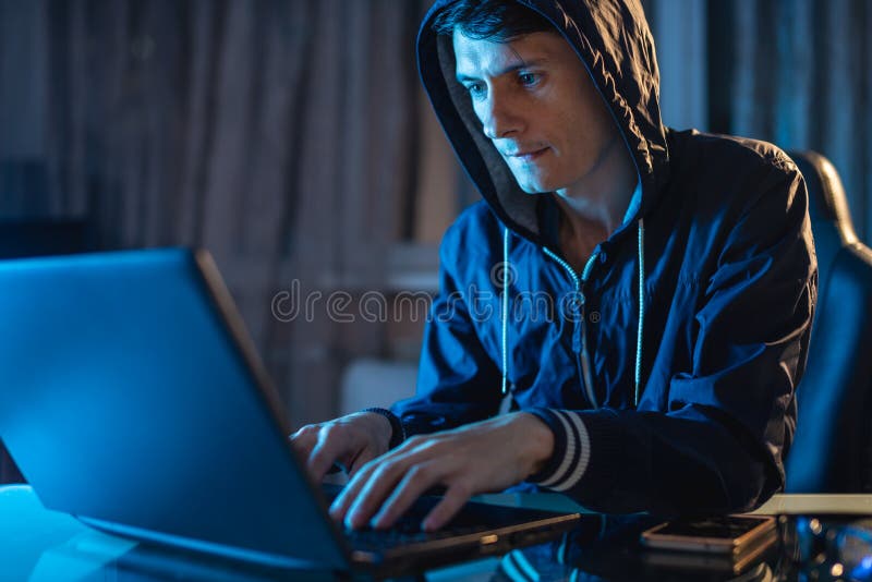 Hacker In The Hood Typing Program Code While Stealing Access Databases With Passwords Cyber 3918