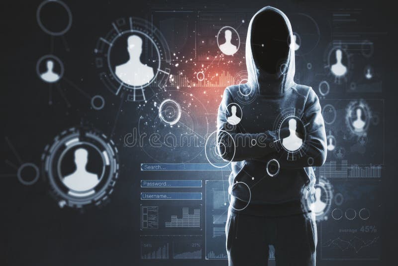 Hacker and Human Resources Management Concept Stock Illustration ...