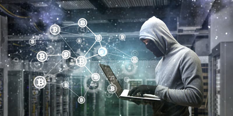 Hacker Hunting for Crypto Currency Stock Photo - Image of symbol ...