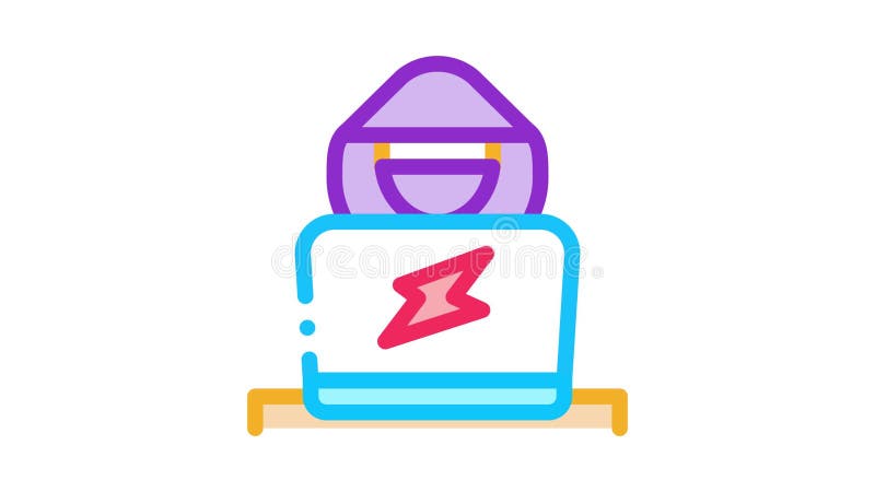 Hacker Icon Animation stock video. Video of steal, site - 222306173