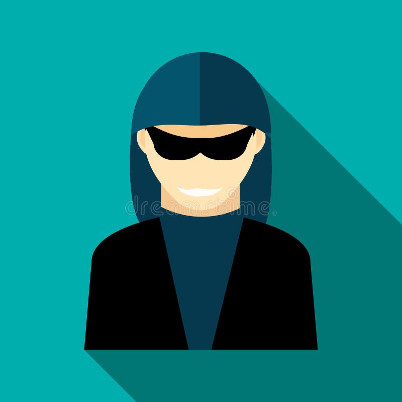 Hacker icon, flat style stock illustration. Illustration of icon ...