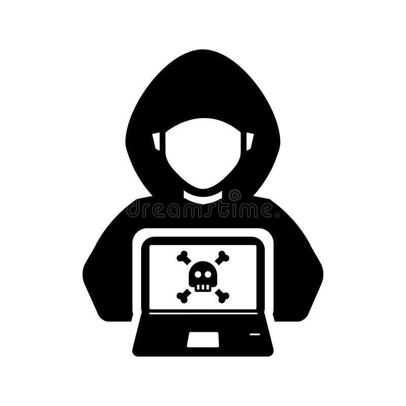 Hacker Icon Hacking Cyber Crime Stealing Data Stock Illustration