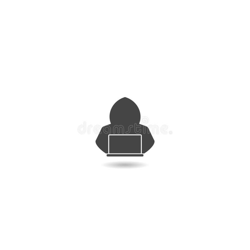 Hacker Icon Logo with Shadow Stock Vector - Illustration of icon ...