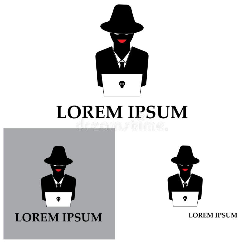 Hacker Icon Logo Vector Background Stock Illustration - Illustration of ...