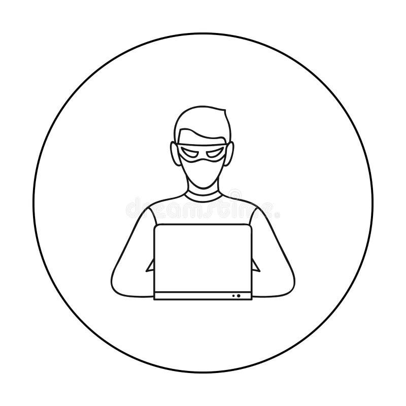 Hacker Icon in Cartoon Style Isolated on White Background. Crime Symbol ...