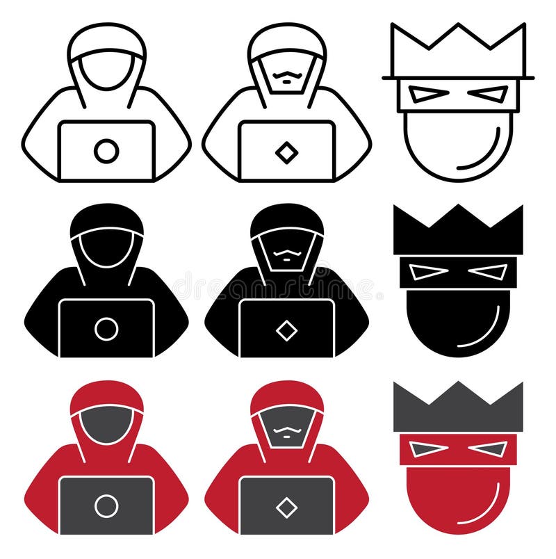 Hacker icon vector stock vector. Illustration of silhouette - 348102204