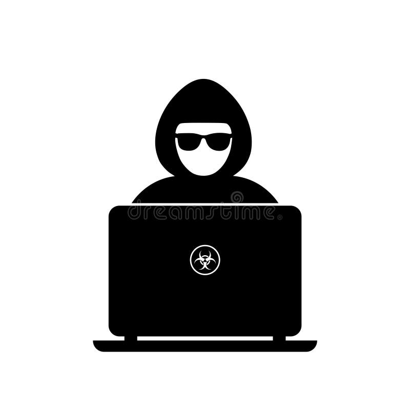 Hacker Icon on White Background. Flat Style Sign. Anonymous Spy Icon ...