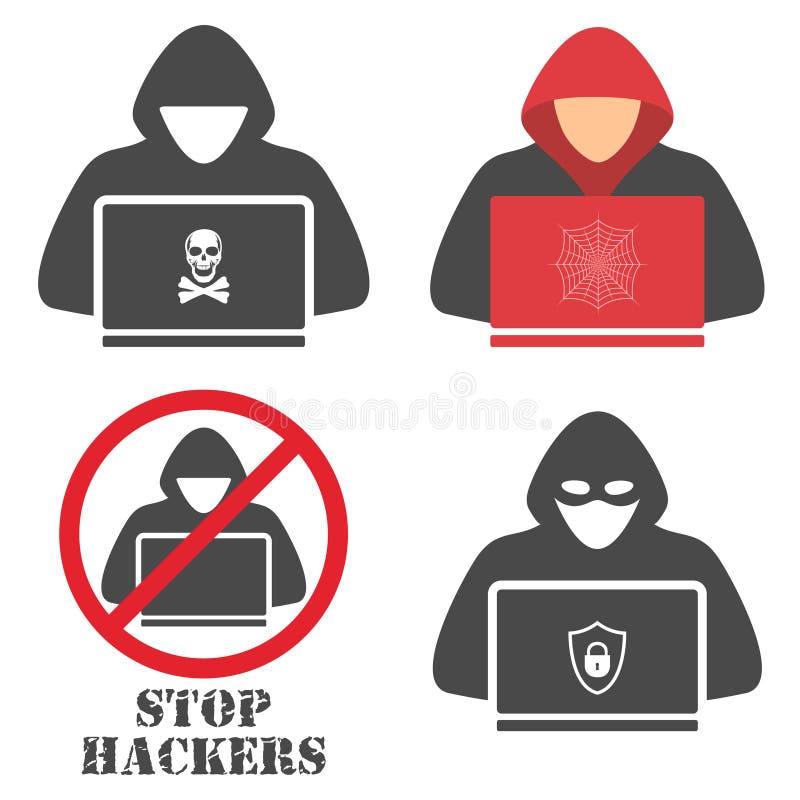 Hacker icons. stock vector. Illustration of flat, internet - 85246220