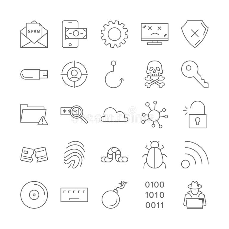 Cybersecurity Icons Line Stock Illustrations – 3,381 Cybersecurity ...