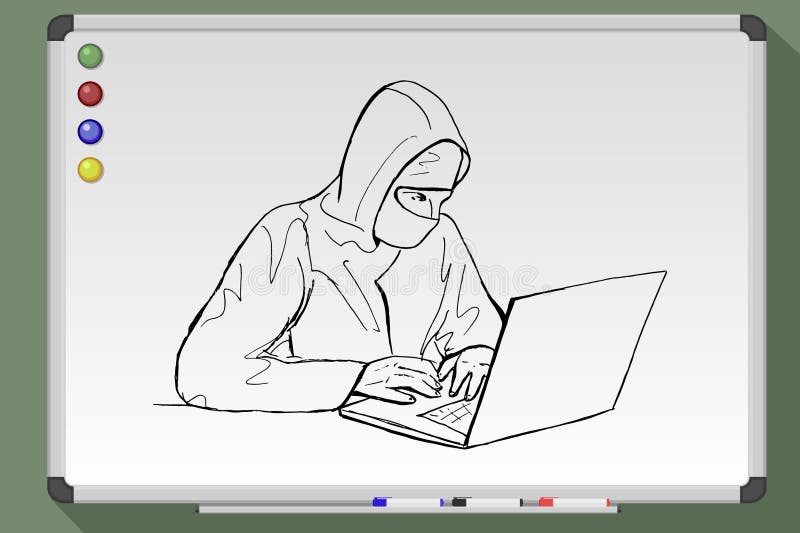 Hacker icon stock illustration. Illustration of drawn - 73125032