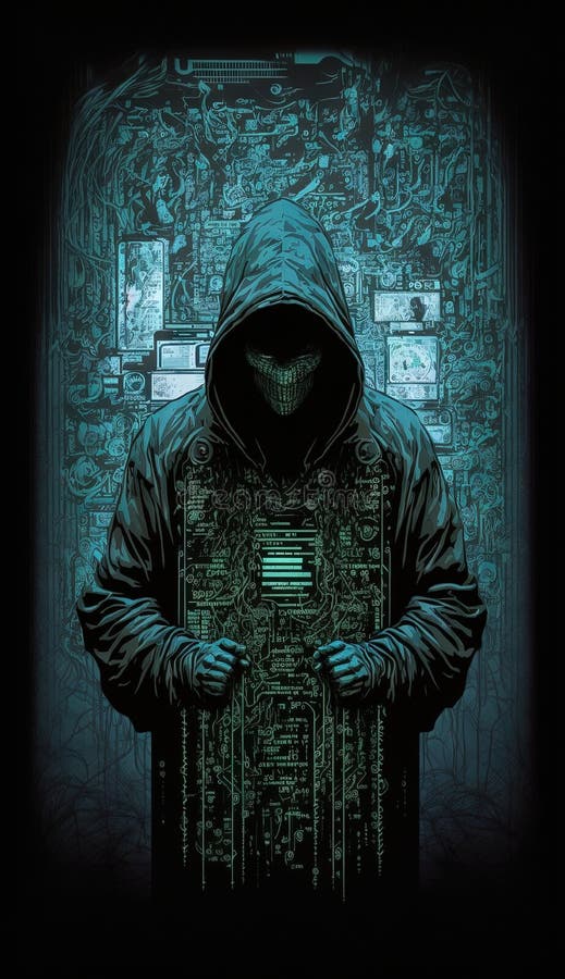 A Hacker Image Technologic Image Generative AI Stock Illustration ...