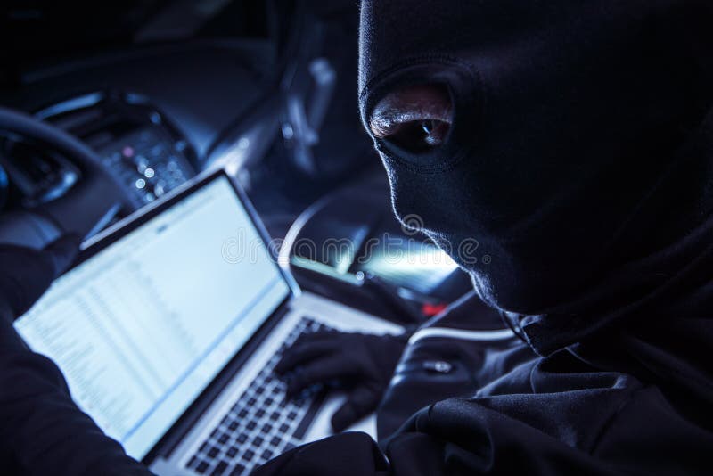 Hacker Inside the Car stock image. Image of security - 58987005