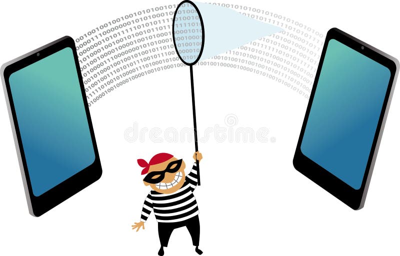 Stealing phone signal stock vector. Illustration of attack - 214962728