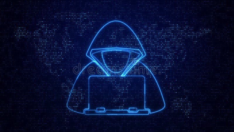 A Hacker and Internet Scammer in a Black Stocking on His Head Smiles at ...