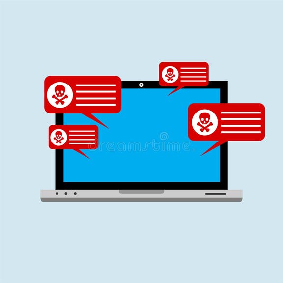Hacker Internet Computer Security Technology Flat Concept. Hacker Activity Computer Stock Vector ...