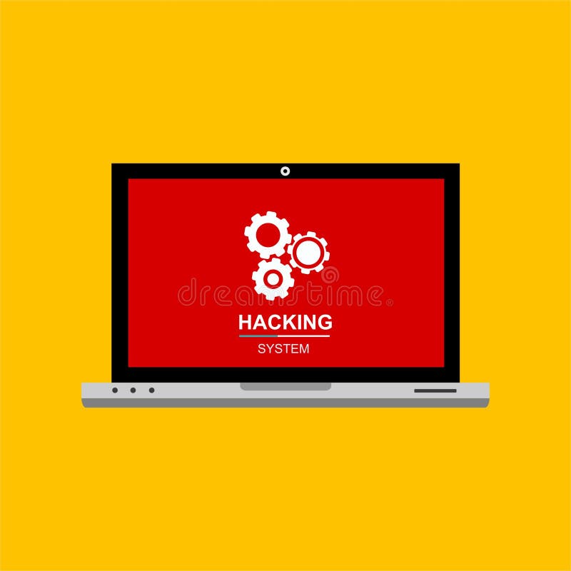 Hacker Internet Computer Security Technology Flat Concept. Hacker Activity Computer Stock ...