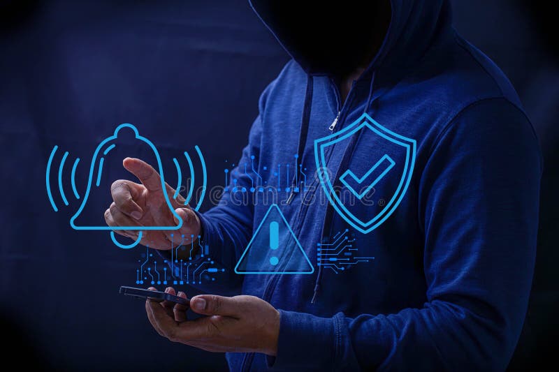 Hacker and Internet Technology Crime with Digital Stock Image - Image ...