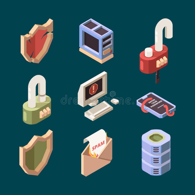 Hacking Attack. Computer Viruses or Phishing Pages Cyber Data ...