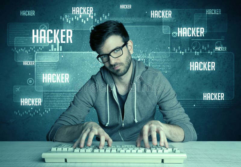 Hacker with Keyboard and Glasses Stock Photo - Image of letters, funny ...