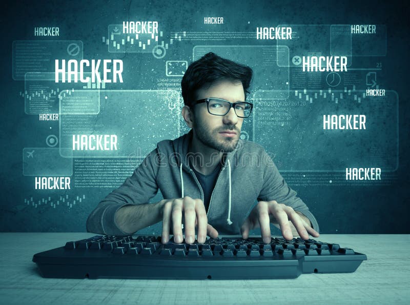 Hacker with Keyboard and Glasses Stock Photo - Image of button, coding ...