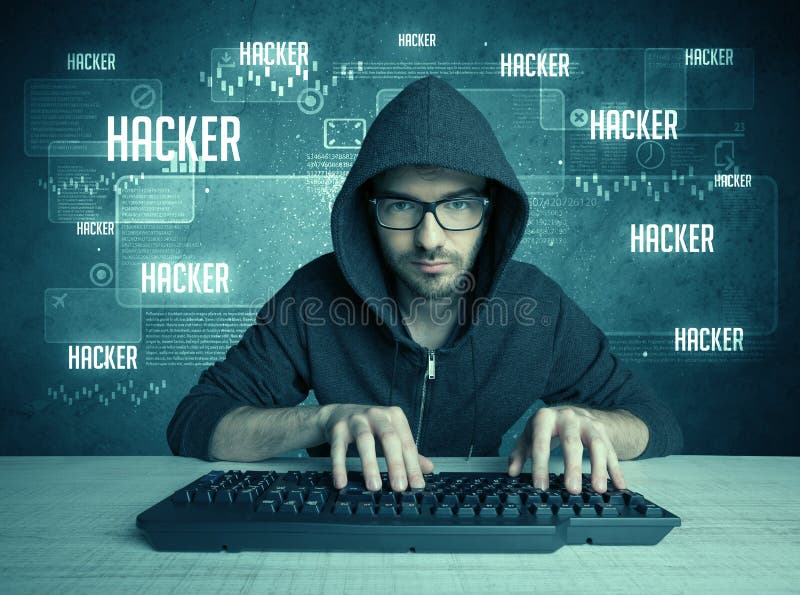 Hacker with Keyboard and Glasses Stock Photo - Image of button, numbers ...