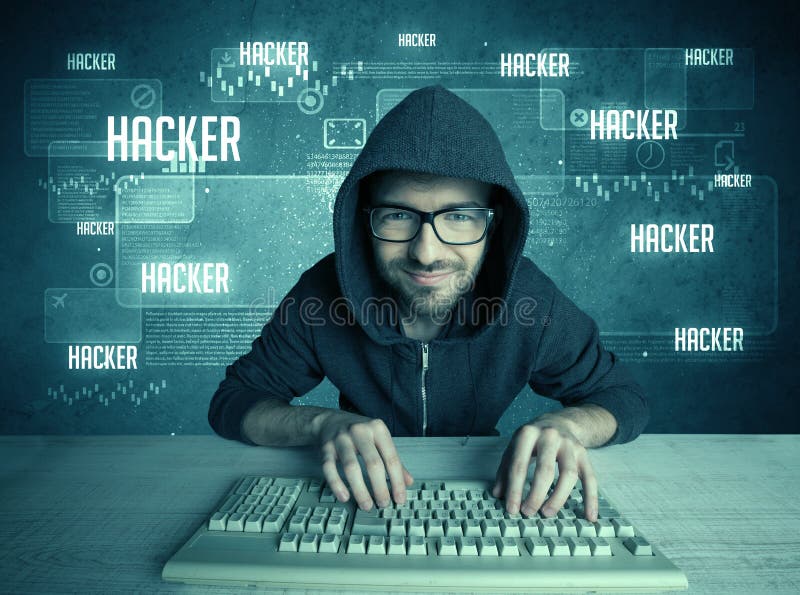 Hacker with Keyboard and Glasses Stock Photo - Image of hackers, pass ...