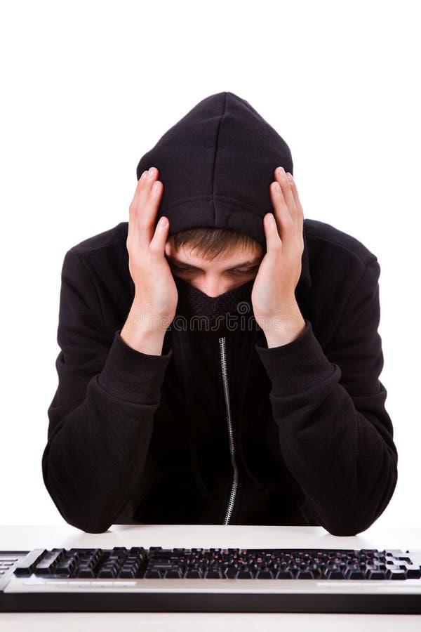 Hacker with a Keyboard stock photo. Image of caucasian - 142149870