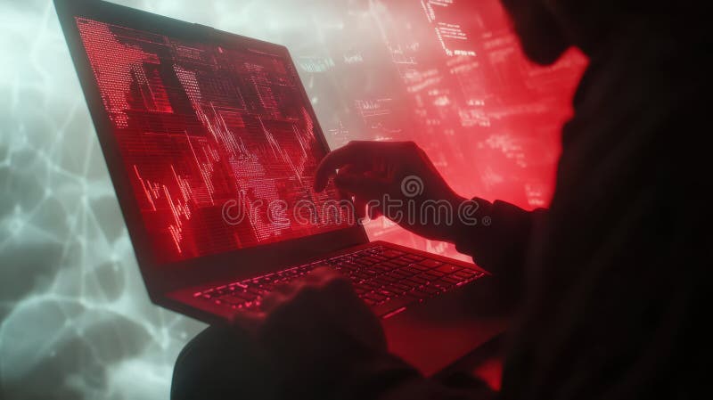 The Hacker on Laptop.AI Generated Image Stock Photo - Image of ...