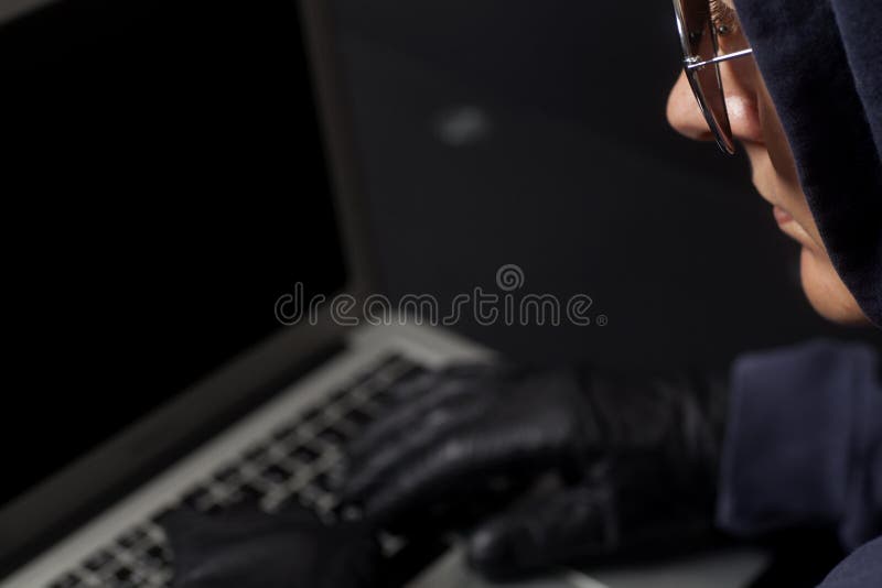 Hacker on a laptop stock photo. Image of firewall, cyber - 120684278