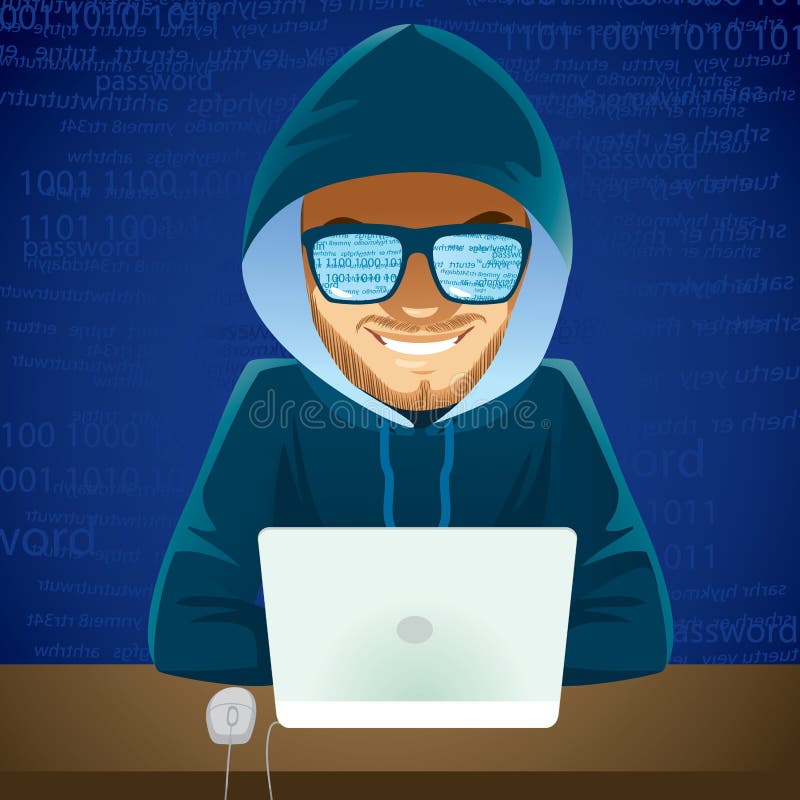Hacker Laptop Cyber Criminal Stock Vector - Illustration of email ...