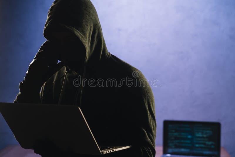 Hacker with Laptop. High Quality Photo Stock Image - Image of code ...