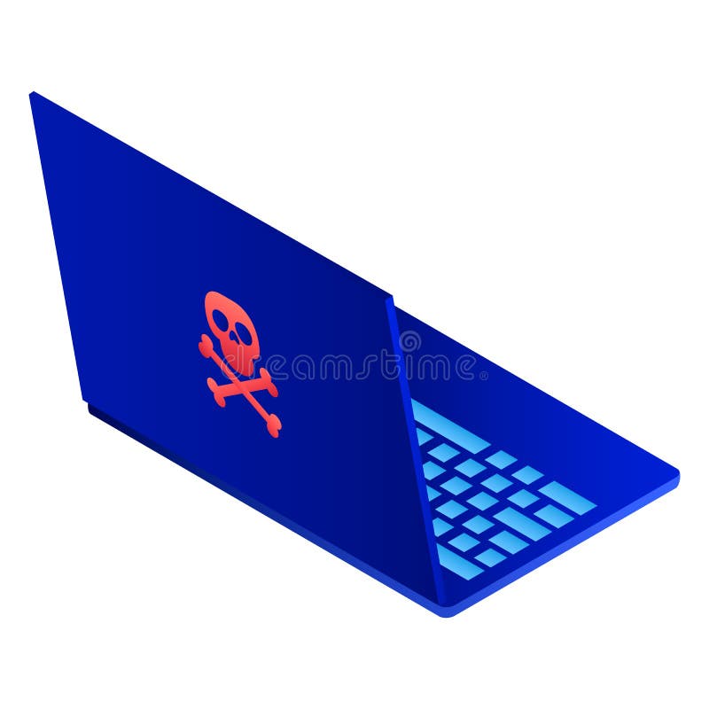 Hacker Laptop Icon, Isometric Style Stock Vector - Illustration of ...