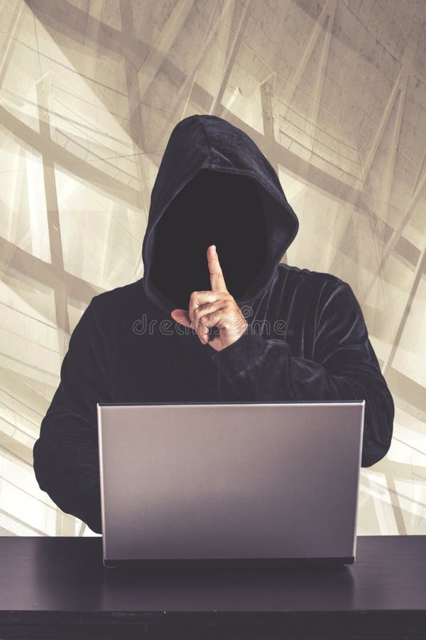 Hacker with laptop stock image. Image of data, network - 84209197