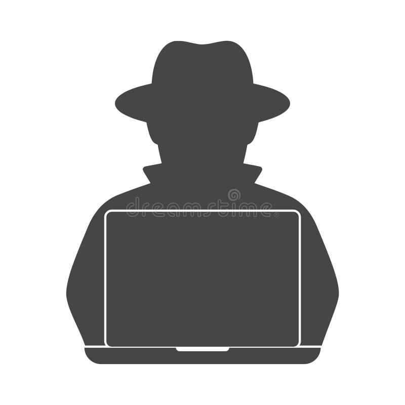 Hacker, Laptop Logo or Icon Stock Vector - Illustration of money, alert ...