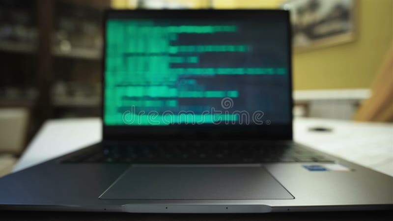 Hacker Laptop Pc Work on Privacy Data Hacking,cyber Security Attack ...