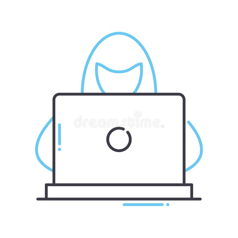 Hacker Line Icon, Outline Symbol, Vector Illustration, Concept Sign ...