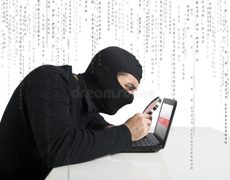 Hacker and password stock photo. Image of magnify, cheater - 30254848