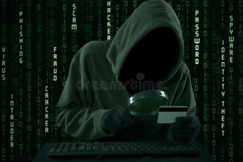 Hacker Looking at Binary Code Stock Image - Image of online, burglar ...