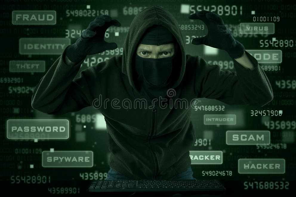 Hacker Looking for Internet Information Stock Photo - Image of crime ...