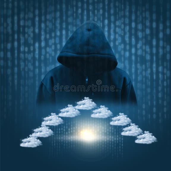 Hacker and a lot of data. stock illustration. Illustration of network ...
