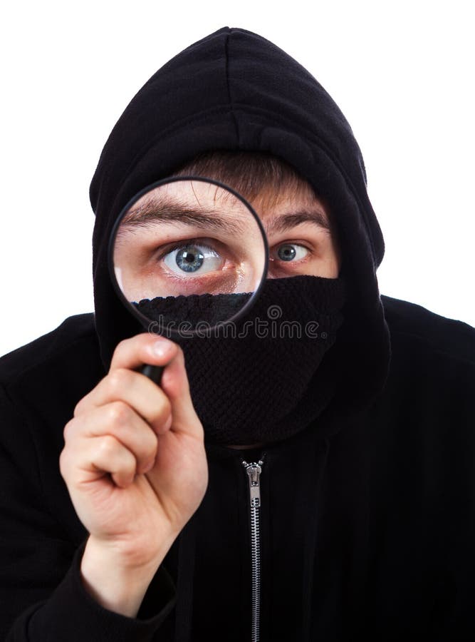 Hacker with a Magnifying Glass Stock Photo - Image of hack, magnifying ...