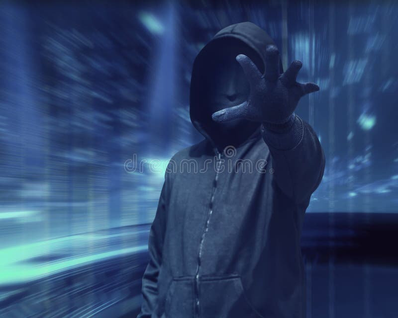 Hacker Man with Anonymous Mask Grabbing Something Stock Image - Image ...