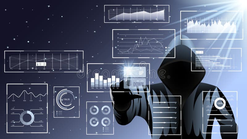 Virtual infographic screen stock vector. Illustration of electronic ...