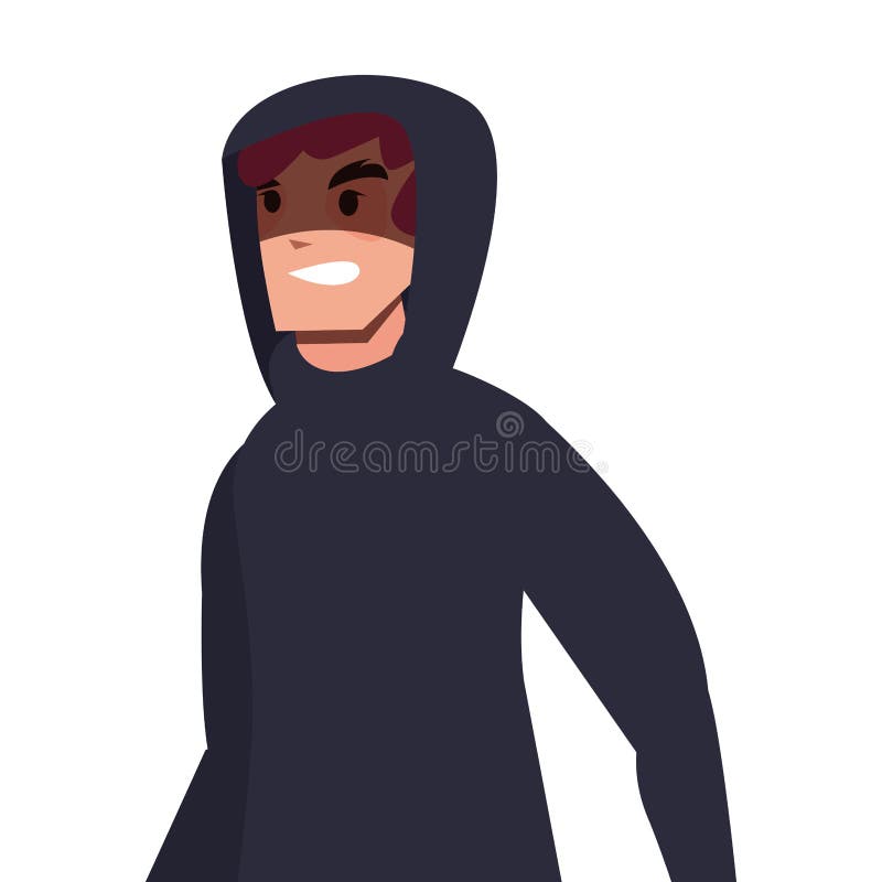 Hacker man character thief stock illustration. Illustration of ...