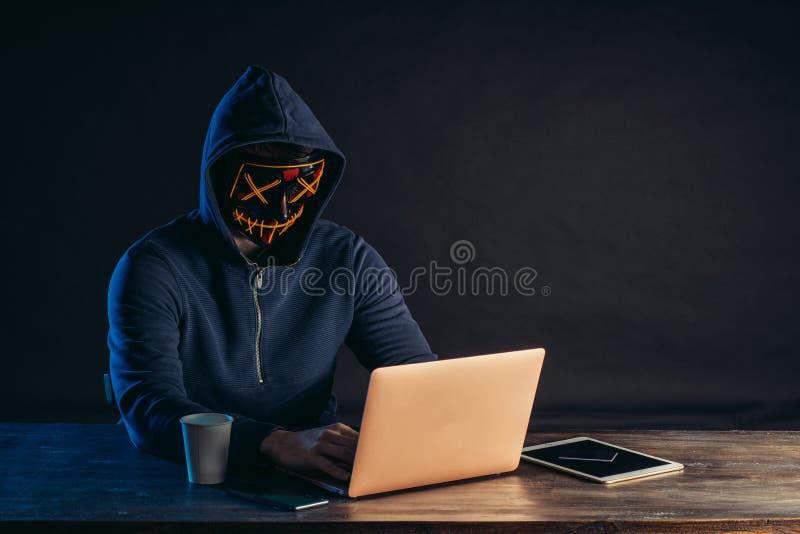 Hacker Man, Computer Genius Engaged in Crime Stock Photo - Image of ...